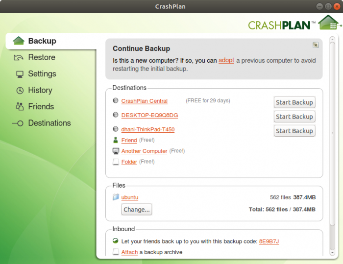 Download Crashplan Backup for Linux Desktop Free
