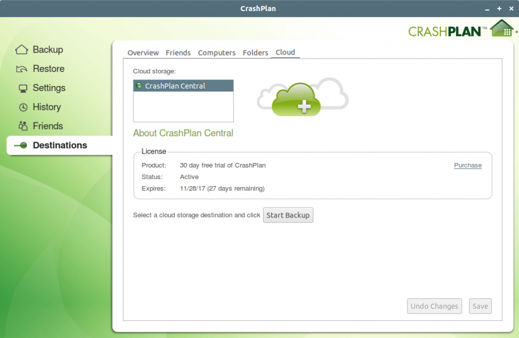 Backup Linux to The Cloud using CrashPlan Backup