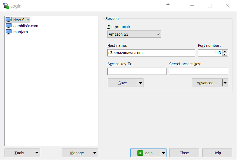 Winscp Amazon S3 Manjaro Dot Site